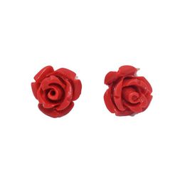 Firetti Paar Ohrstecker »Schmuck Geschenk Silber 925 Ohrschmuck Edelstein Koralle« Made in Germany - mit Koralle gelbgoldfarben-rot + rot 10 mm...