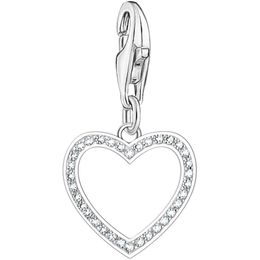 Thomas Sabo Charm Herz »Charm mit weißen Steinen, 2203-051-14« mit Zirkonia (synth.) silberfarben-kristallweiß + kristallweiß Romantisches Charm in...