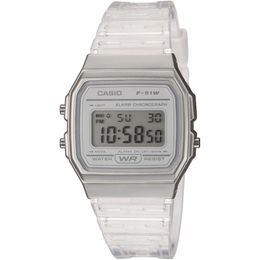 CASIO TIMELESS COLLECTION Chronograph Quarzuhr, Armbanduhr, Herren, Damen, Jugendliche, Digitaluhr, Resinarmband transparent Stilvoller Chronograph...