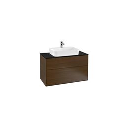 Villeroy & Boch V&B Waschtischunterschrank Finion 100x60,3cm, Abd.-Pl. bla m, wal veneer ; Villeroy & Boch (F35200GN)