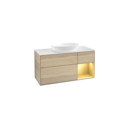 Villeroy & Boch V&B Waschtischunterschrank Finion 120cm, Pl wh. m, Reg gol m Lac, Oa ven ; Villeroy & Boch (FA71HFPC)