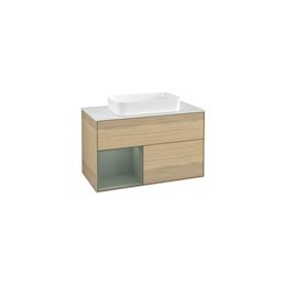 Villeroy & Boch V&B Waschtischunterschrank Abdeckplatte wh. m Finion 100x60,3cm, Reg li Oli. m Lac, Oa Veneer ; Villeroy & Boch (F241GMPC)