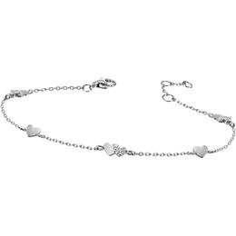 Firetti Armband »Schmuck Geschenk Silber 925 Armschmuck Armkette Herz« mit Zirkonia (synth.) silberfarben-kristallweiß + kristallweiß 19 cm Schönes...