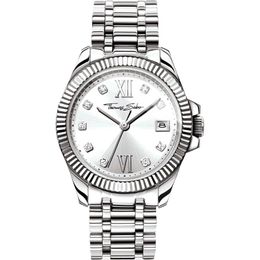 Thomas Sabo Quarzuhr &raquo;DIVINE&laquo; Armbanduhr, Damenuhr, Mineralglas m. Saphirbeschichtung, Edelstahlarmband silberfarben Klassisch sch&ouml;ne Damenarmbanduhr