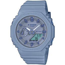 Casio G-SHOCK Chronograph Quarzuhr, Armbanduhr, Damen, Herren, digital, bis 20 bar wasserdicht graublau Geschmackvoller Chronograph für Sie & Ihn