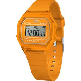 Ice Watch ICE-WATCH Chronograph »ICE digit retro - Clear - Small« Armbanduhr, Quarzuhr, Damenuhr, Silikonarmband, Datum, digital orange Trendstarker...
