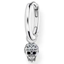 Thomas Sabo Single-Creole »mit Totenkopf Anhänger, CR706-643-14« mit Zirkonia (synth.) silberfarben-weiß + kristallweiß Single Creole mit...