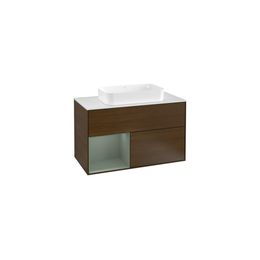 Villeroy & Boch V&B Waschtischunterschrank Wandbeleuchtung Finion 100, Pl w m, Reg li Oli. m Lac, wal ven ; Villeroy & Boch (G241GMGN)