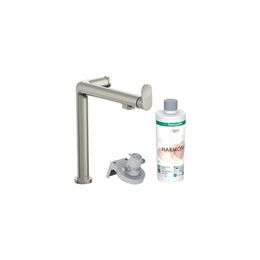 Hansgrohe Sp&uuml;ltisch-Einhebelmischer Aqittura M91 1jet, Starter Set, Edelstahl-Optik (76802800)