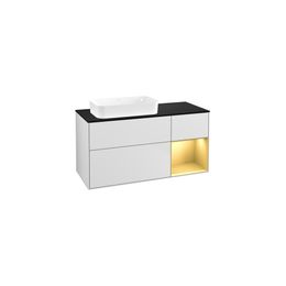 Villeroy & Boch V&B Waschtischunterschrank Wandbeleuchtung Finion 120x60 cm, Reg re gol m, wh. m lacquer ; Villeroy & Boch (G692HFMT)