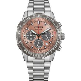 Citizen Chronograph »Promaster Sky« Armbanduhr, Solar, Herrenuhr, Edelstahlarmband, analog, Tag silberfarben-braun 0 Exquisiter Herrenchronograph