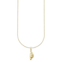 Bruno Banani Kette mit Anhänger »Schmuck Geschenk Silber 925 Halsschmuck Halskette Ankerkette« mit Zirkonia (synth.) gelbgoldfarben-weiß Bruno...