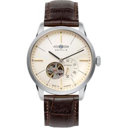 Zeppelin Automatikuhr &raquo;Flatline Automatic&laquo; Mechanische Uhr, Armbanduhr, Herren, offene Unruh, Made in Germany dunkelbraun Attraktive...