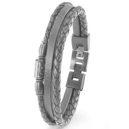 s.Oliver Lederarmband »2022637« schwarz 21,5 cm Sportlicher Armschmuck für Herren