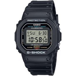 Casio G-SHOCK Chronograph Quarzuhr, Armbanduhr, Herrenuhr, digital, bis 20bar wasserd. Resinarmband grau-schwarz Formschöner Herrenchronograph
