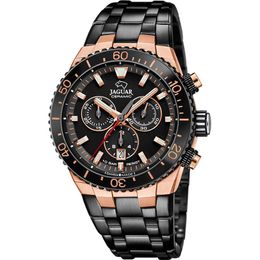 Jaguar Chronograph »Ceramic« Quarzuhr, Armbanduhr, Herrenuhr, Swiss Made, Edelstahlband, Stoppfunktion schwarz Extravaganter Chronograph für Herren