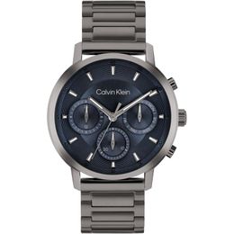 Calvin Klein Multifunktionsuhr »Gauge« Quarzuhr, Armbanduhr, Herrenuhr, Edelstahlarmband, analog grau Attraktive Herrenmultifunktionsuhr