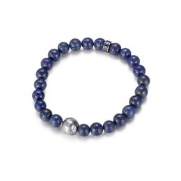 Firetti Perlenarmband »Schmuck Geschenk Armschmuck Armkette Perle« mit Lapislazuli edelstahlfarben-blau-schwarz + blau 19 cm Mit diesem Armband -...