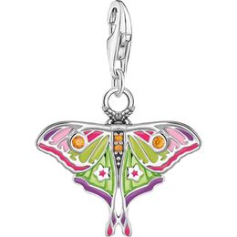 Thomas Sabo Charm-Einhänger »Charm Nachtfalter bunt, 2209-565-7, 2209-691-7« mit Zirkonia (synth.) silberfarben-orange + orange Charm...