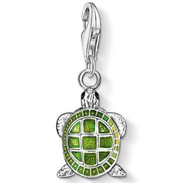 Thomas Sabo Charm-Einhänger »Schildkröte, 0837-007-6« silberfarben-grün Besonderer Charm-Anhänger mit Schildkrötenmotiv