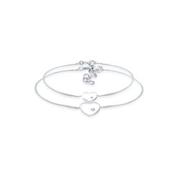 Elli Schmuckset &raquo;Herz 925 Silber, mit Kristallen von Swarovski &laquo; () Silber + wei&szlig; onesize Liebevolles Armband Set f&uuml;r Frauen und M&auml;dchen