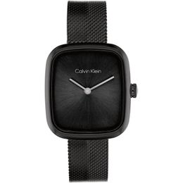 Calvin Klein Quarzuhr »CK ADORE« Armbanduhr, Damenuhr, Edelstahlarmband, analog schwarz Dezente Damenarmbanduhr