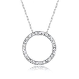 Elli Collierkettchen »Anhänger Rund 925 Silber, mit Kristallen von Swarovski « Silber 45 Elegante Halskette aus 925er Sterling Silber