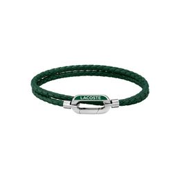 Lacoste Armband »Schmuck Edelstahl Armschmuck Lederarmband STARBOARD« grün-edelstahlfarben 19 cm Moderner Armschmuck der Marke Lacoste
