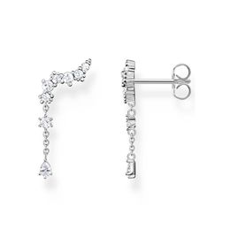 Thomas Sabo Paar Ohrstecker »Ear Climber Eiskristalle, H2254-051-14« mit Zirkonia (synth.) silberfarben-weiß + kristallweiß A Winter’s Dream:...