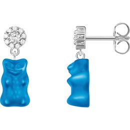 Thomas Sabo Paar Ohrstecker »x HARIBO: Ohrstecker mit Goldbär« mit Kristallglas, Zirkonia (synth.) silberfarben-blau-kristallweiß +...