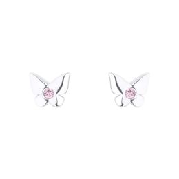 Prinzessin Lillifee Paar Ohrstecker »Butterflylove, 2035984« mit Zirkonia (synth.) silberfarben-pink + pink Zauberhafte Kinder-Ohrringe