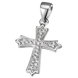 Firetti Kettenanhänger »Schmuck Geschenk Silber 925 Halsschmuck Anhänger Kreuz« () mit Zirkonia (synth.) silberfarben-kristallweiß + kristallweiß...