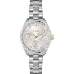 BOSS Multifunktionsuhr &raquo;SAGE SPORT&laquo; Quarzuhr, Armbanduhr, Damenuhr, Edelstahlarmband, analog silberfarben Aparte Damenmultifunktionsuhr