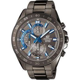 CASIO EDIFICE Chronograph Quarzuhr, Armbanduhr, Herrenuhr, Edelstahlarmband, bis 10bar wasserdicht grau-blau Trendiger Herrenchronograph