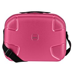 IMPACKT Beautycase »IP1« Kulturbeutel Hartschale Trolley-Aufsteck-System Tragegurt Laptopfach Flora Pink