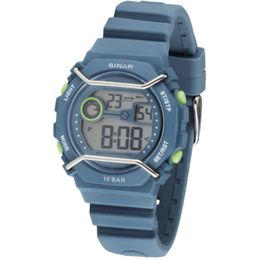 SINAR Digitaluhr Quarzuhr, Armbanduhr, Herrenuhr, Silikonarmband, digital, Monat, Tag graublau Topaktueller Chronograph