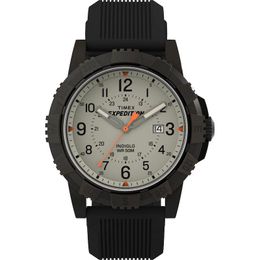 Timex Quarzuhr »RIDGE« Armbanduhr, Herrenuhr, Silikonarmband, Datum, Leuchtzeiger schwarz-cremefarben Sportive Armbanduhr für Herren