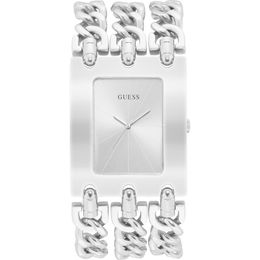 Guess Damen Quarzuhr &raquo;HEAVY METAL&laquo; Armbanduhr, Damenuhr, Armband Kettengliederung silber