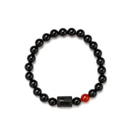 Firetti Armband »Schmuck Geschenk Armschmuck Armkette Edelstein Sternzeichen« Made in Germany - mit Onyx und Geburtsstein schwarz-rot + schwarz-rot...