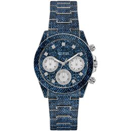 Guess Multifunktionsuhr &raquo;INDIGO&laquo; Quarzuhr, Armbanduhr, Damenuhr, Datum, 12/24-Std.-Anzeige blau Trendige Multifunktionsuhr f&uuml;r Damen