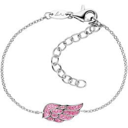 Herzengel Armband »Glitzerflügel, HEB-GLITTERWING« Made in Germany silberfarben-rosa 16 cm Herzengel ́s beschützender Flügel - dieses zuckersüße und..