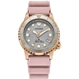 Citizen Taucheruhr »Promaster Eco-Drive Diver« Armbanduhr, Solar, Damenuhr, analog, Tag, Batterie-Entladungsanzeige rosa Stilvolle Damentaucheruhr