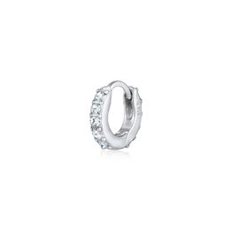 Elli Paar Creolen &raquo;Single Creole 925 Silber, mit Kristallen von Swarovski &laquo; Silber onesize Hochwertige Single Scharnier Creole f&uuml;r Damen
