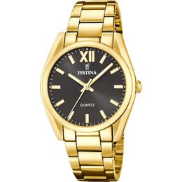 Festina Quarzuhr »Boyfriend Collection« Armbanduhr, Damenuhr, Edelstahlarmband goldfarben-schwarz 0 Topaktuelle Damenarmbanduhr