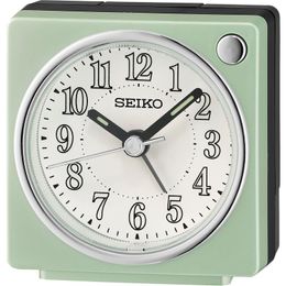 Seiko Quarzwecker &raquo;QHE197M&laquo; Wecker, Reisewecker, Schlafzimmer, Leuchtzeiger, Piepalarm gr&uuml;n Formsch&ouml;ner Wecker