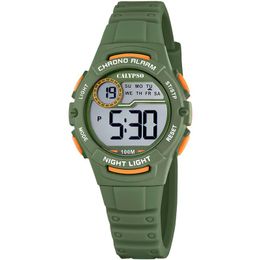 Calypso Watches Chronograph »Junior Collection« Kinderuhr, Quarzuhr, Armbanduhr, digital, Datum, Stoppfunktion khaki Angesagter Kinderchronograph