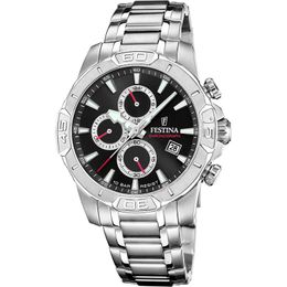 Festina Chronograph »Timeless Chronograph« Quarzuhr, Armbanduhr, Herrenuhr, Edelstahlarmband, analog, Tag silberfarben Markanter Herrenchronograph