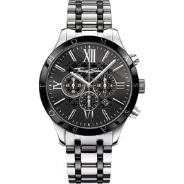 Thomas Sabo Chronograph »REBEL URBAN« Quarzuhr, Armbanduhr, Herrenuhr, Stoppfunktion, Datum, Keramikeinlagen silberfarben-schwarz Mondäner...