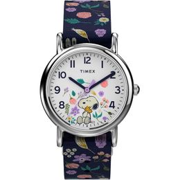 Timex Quarzuhr &raquo;PEANUTS WEEKENDER&laquo; Armbanduhr, Kinderuhr, Lernuhr, M&auml;dchen, Schulanfang, Geschenkidee dunkelblau S&uuml;&szlig;e Armbanduhr f&uuml;r M&auml;dchen