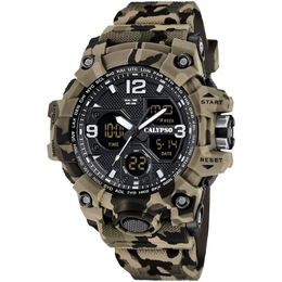 Calypso Watches Chronograph »X-Trem« Quarzuhr, Armbanduhr, Herrenuhr, analog, digital, Tag, Monat braun, schwarz Markanter Herrenchronograph